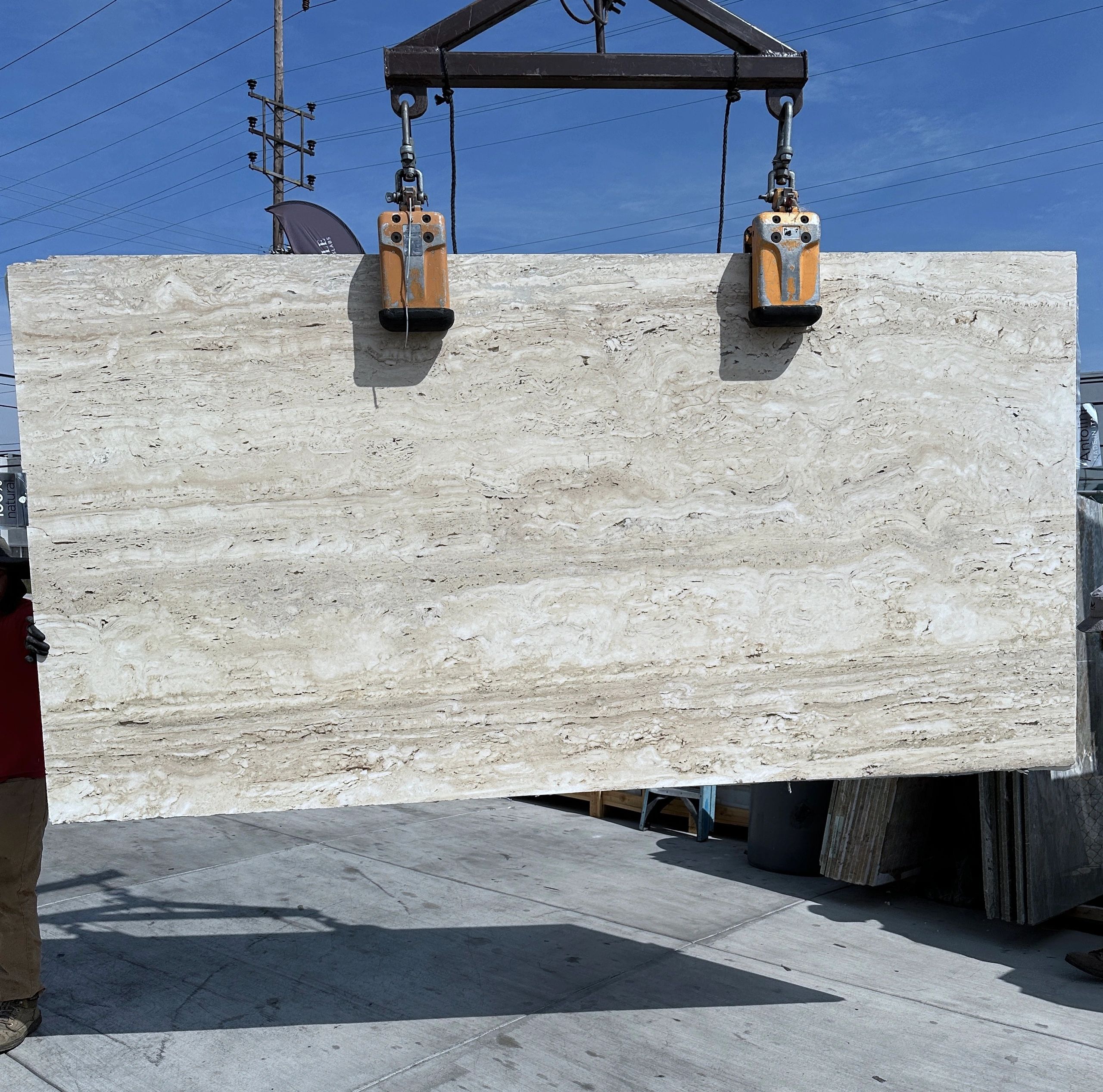 Unfilled Travertine Slabs or Clear Resin Filled Travertine Slabs